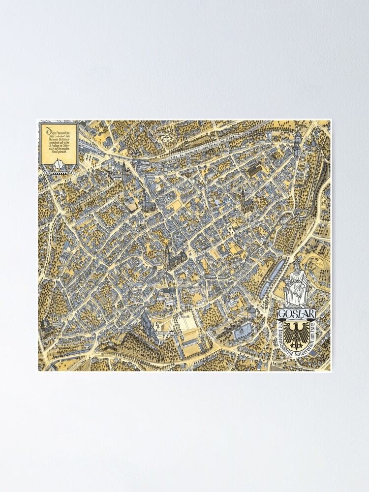 "Vintage Map of Goslar, Germany" Poster for Sale by gin-nek-shop ...