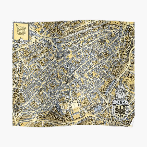 "Vintage Map of Goslar, Germany" Poster for Sale by gin-nek-shop ...