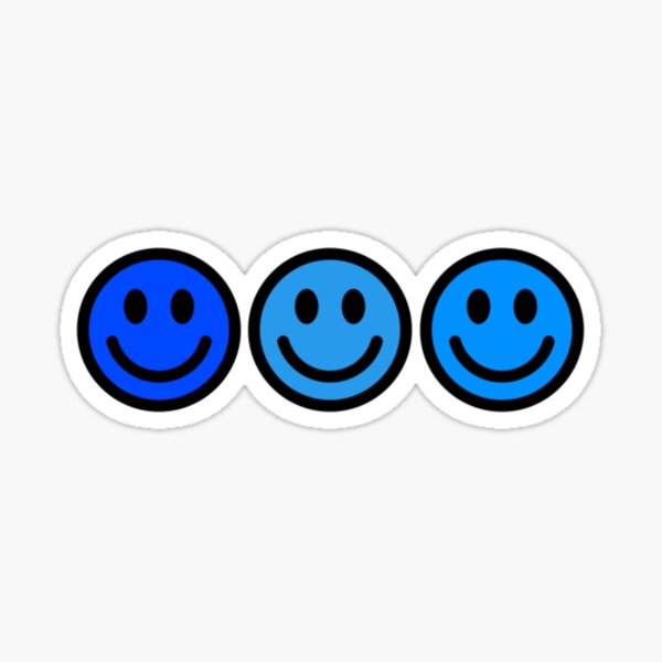 "Blue Smiley face trio" Sticker for Sale by maribarry | Redbubble