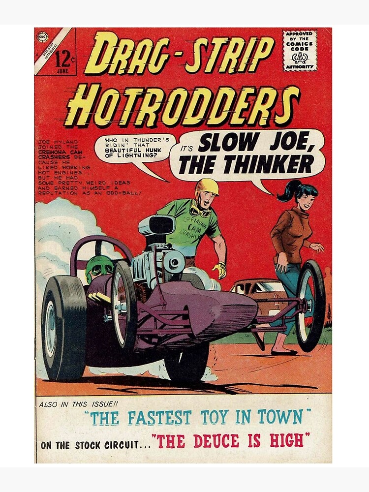 "Retro Vintage Racing Cars Comic Book Cover Artwork." Art Print for ...