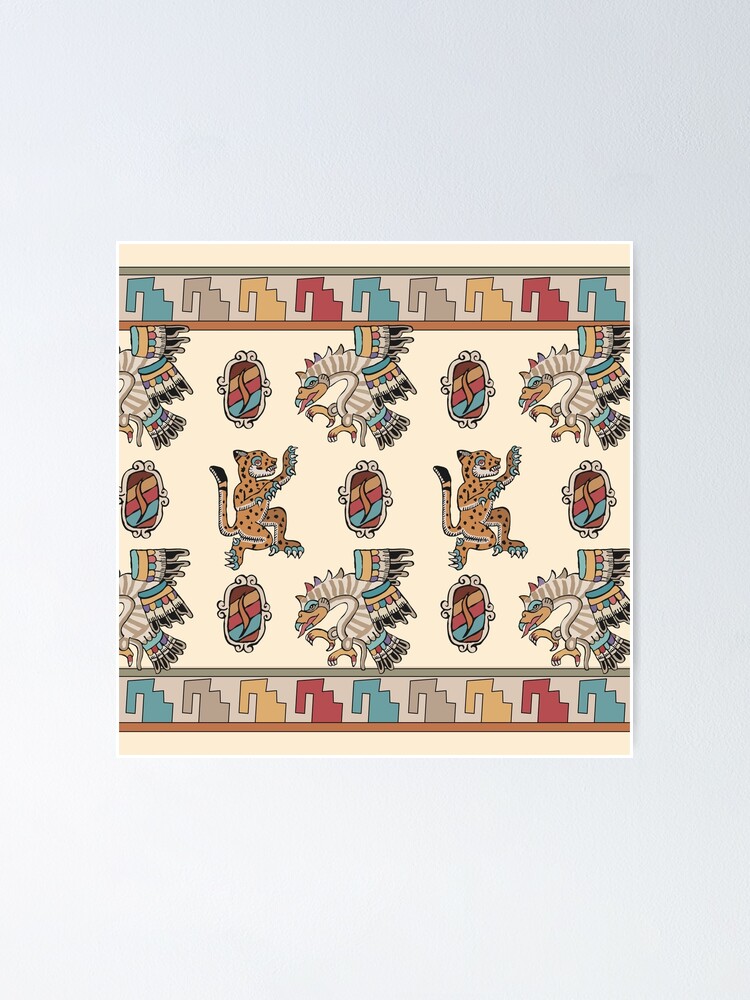 "Aztec Eagle, Ocelot, Shield" Poster for Sale by Aakheperure | Redbubble