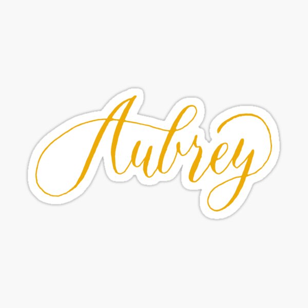 "Aubrey - Modern Calligraphy Name Design" Sticker for Sale by cheesim ...