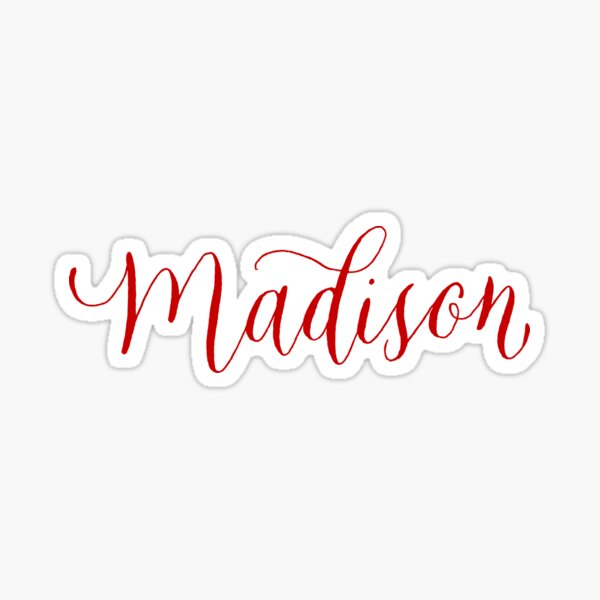 "Madison - Modern Calligraphy Name Design" Sticker for Sale by Chee Sim ...