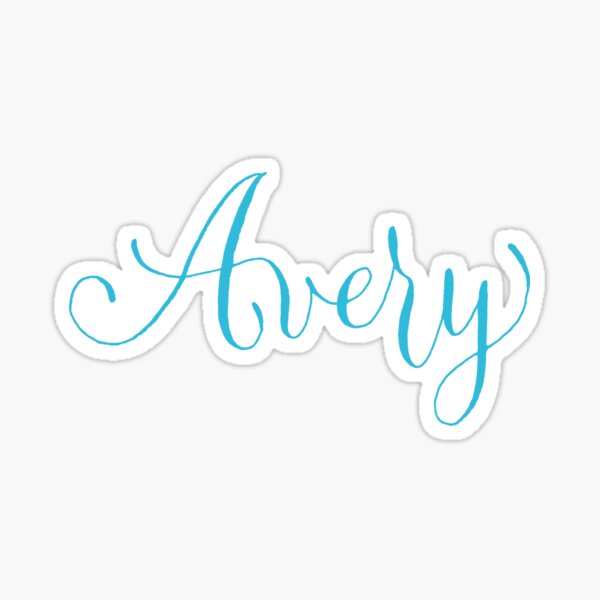 "Avery - Modern Calligraphy Name Design" Sticker for Sale by cheesim ...