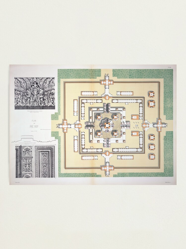 Impression photo « Plan de Pre Rup - plan architectural du temple de ...