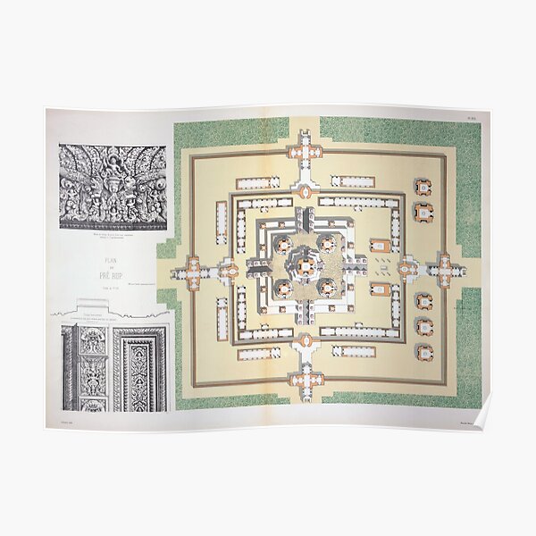 "Plan de Pre Rup - architectural plan of Pre Rup temple" Poster for ...