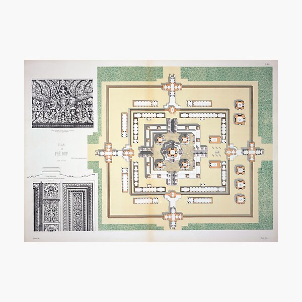 Impression photo « Plan de Pre Rup - plan architectural du temple de ...