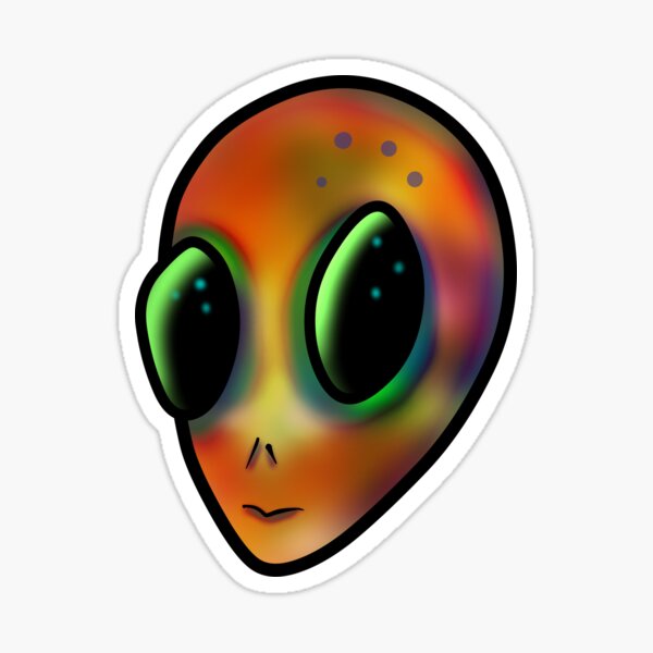 "Alien Head" Sticker for Sale by AuraWalker1 | Redbubble