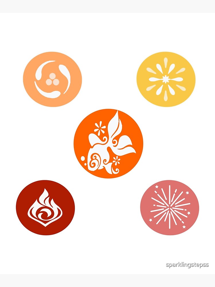 "Yoimiya Icons - Genshin Impact" Art Print for Sale by sparklingstepss ...