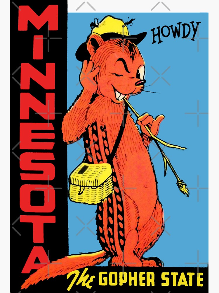 "Minnesota The Gopher State Vintage Travel Decal" Sticker for Sale by ...