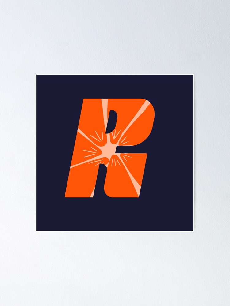 "Letter R Orange Initials" Poster for Sale by meiyorrr | Redbubble