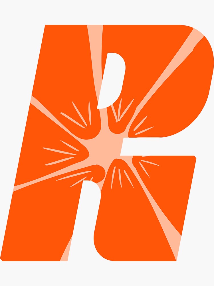 "Letter R Orange Initials" Sticker for Sale by meiyorrr | Redbubble