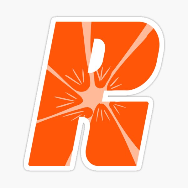 "Letter R Orange Initials" Sticker for Sale by meiyorrr | Redbubble