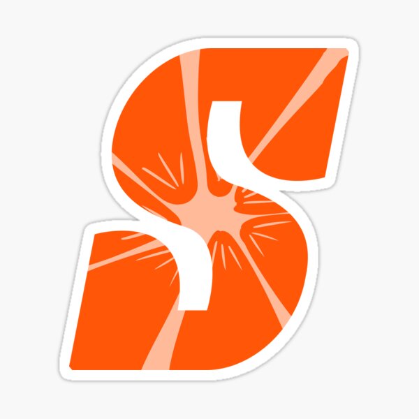 "Letter S Orange Initials" Sticker for Sale by meiyorrr | Redbubble