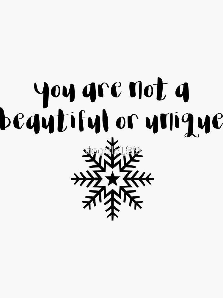 "Fight Club - You are not a beautiful or unique snowflake" Sticker for ...