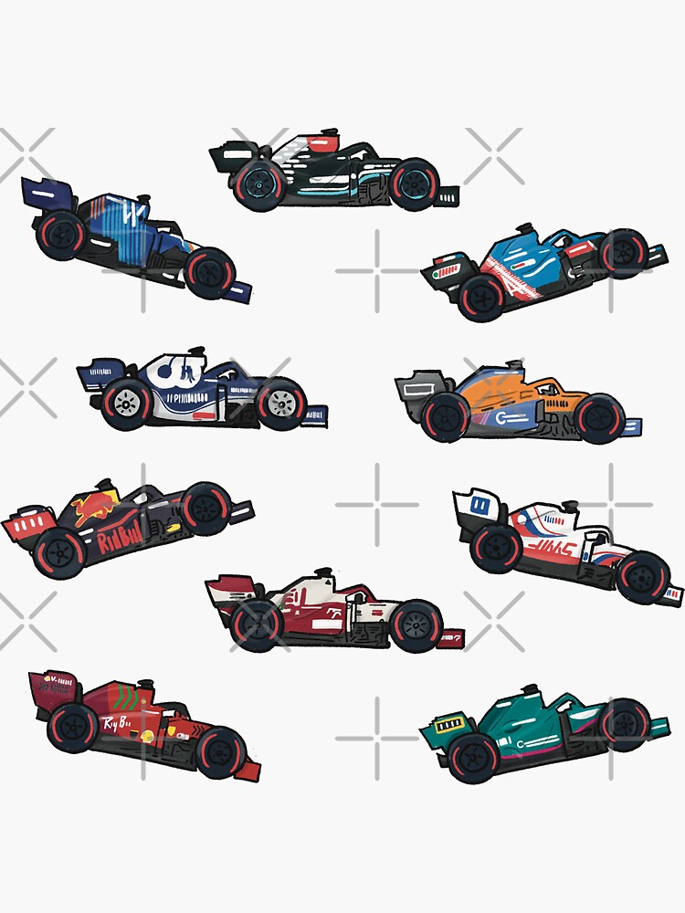 "F1 2021 but in Chibi" Sticker for Sale by BoxBoxNow | Redbubble