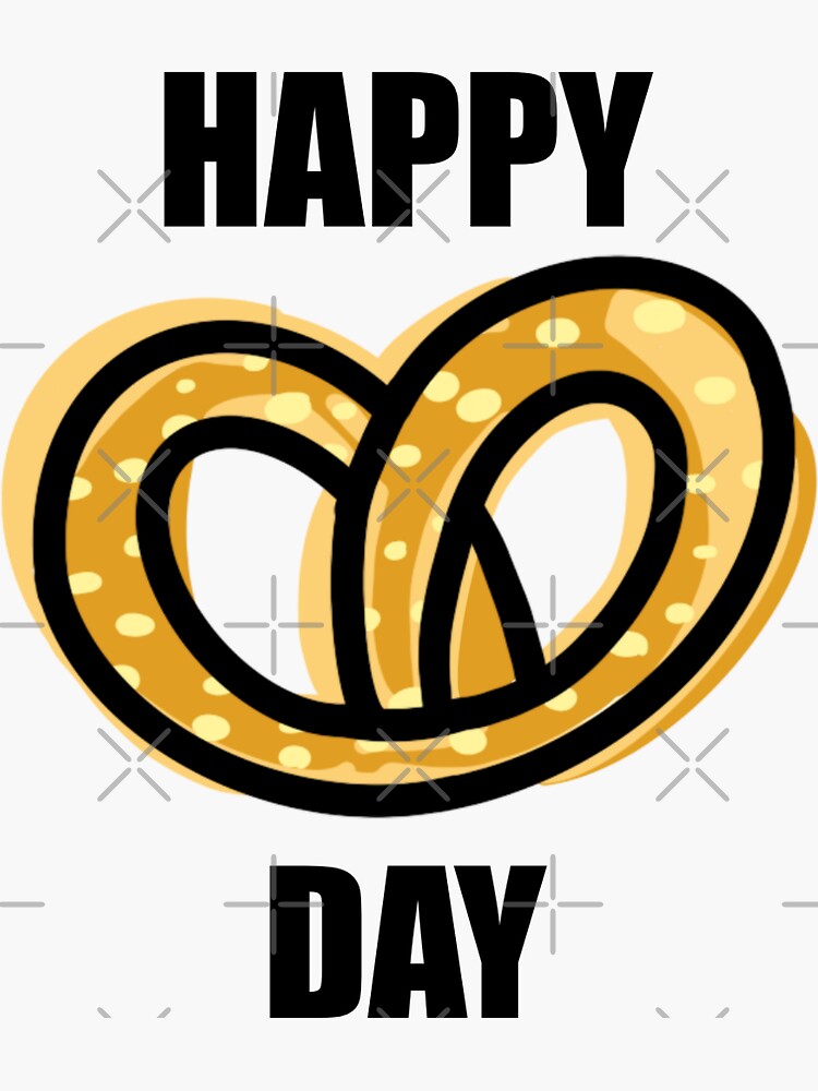 "Happy Pretzel Day" Sticker for Sale by mlg10 | Redbubble