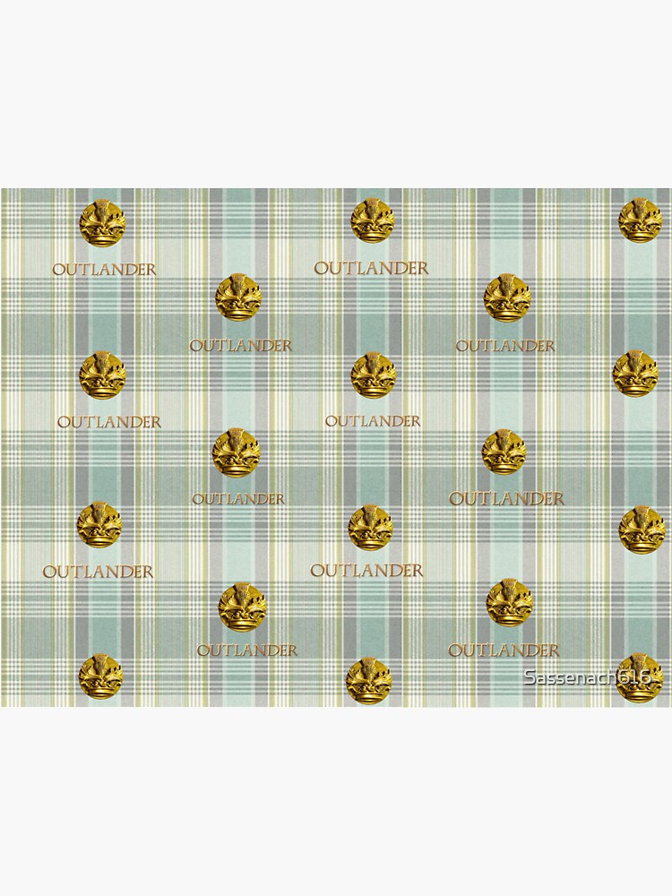 "Outlander thistle pattern on plaid" Sticker by Sassenach616 | Redbubble