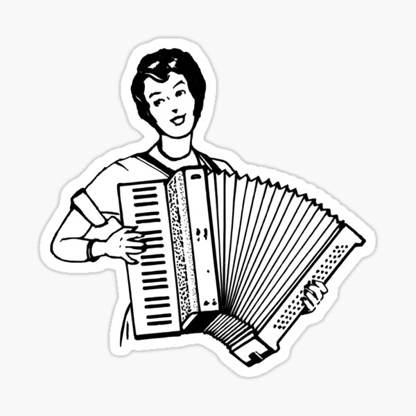 "Retro Accordion Musician Band Music Man" Sticker for Sale by ...