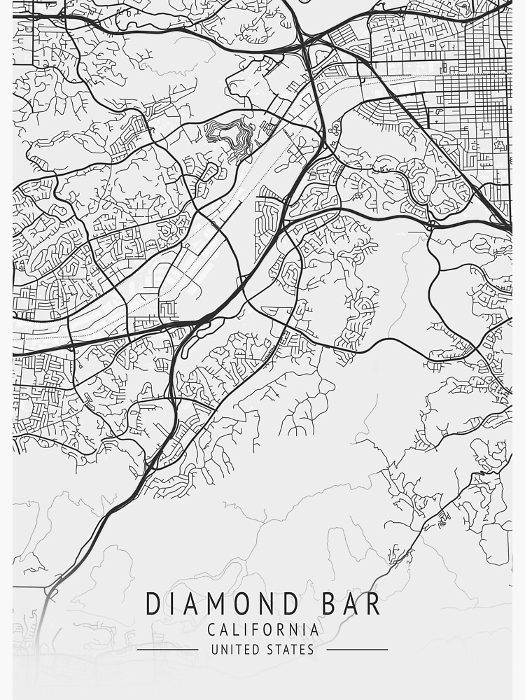 "Diamond Bar - California - US Gray City Map" Sticker for Sale by ...