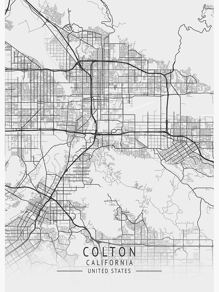 "Colton - California - US Gray City Map" Poster by ctmapprint | Redbubble
