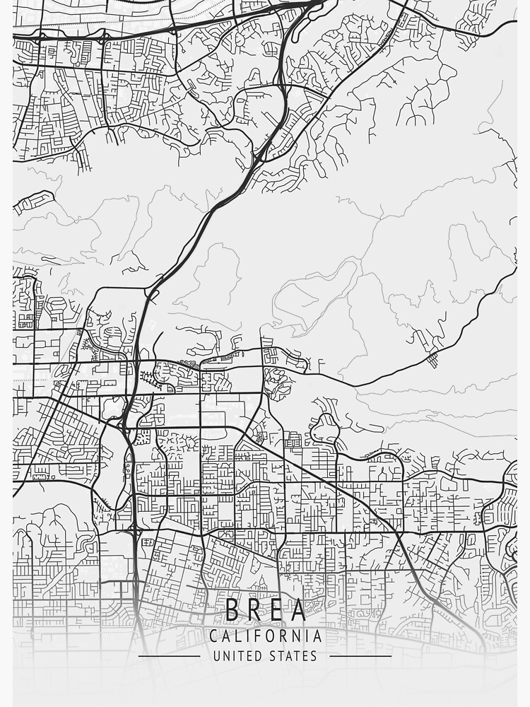 "Brea - California - US Gray City Map" Sticker for Sale by ctmapprint ...