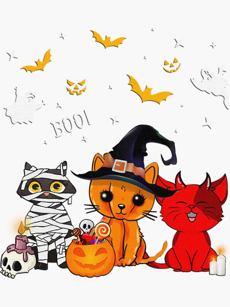Cat Halloween Costume Funny Cat Halloween Costume Cat Funny Sticker For Sale By Moliadiayako