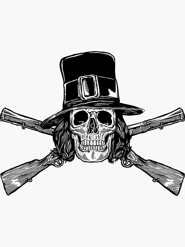 "Skull Pilgrim" Sticker by ZugArt | Redbubble