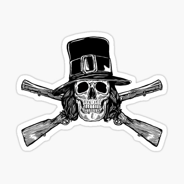 "Skull Pilgrim" Sticker by ZugArt | Redbubble