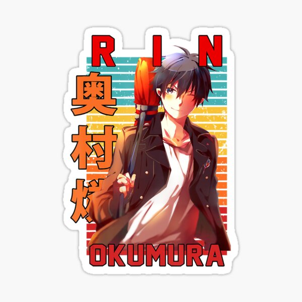 "Funny Exorcist Distressed Arts Blue Anime Vaporware Seasons" Sticker ...