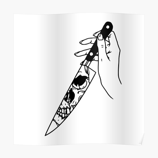 "Skull reflection knife" Poster for Sale by juliensmette | Redbubble