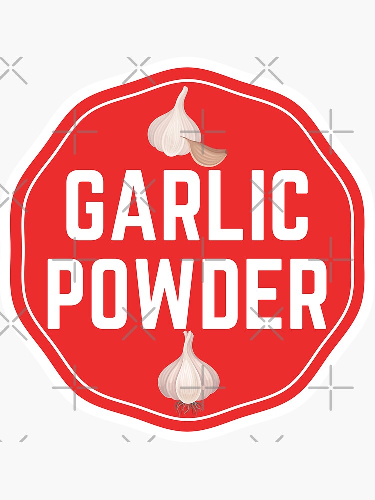 "GARLIC POWDER - Red Label " Sticker for Sale by LabelStore | Redbubble