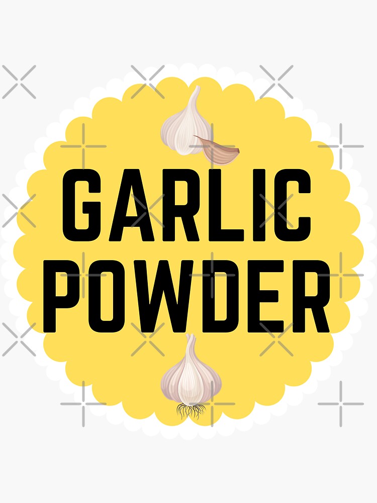 "GARLIC POWDER - Yellow Label " Sticker for Sale by LabelStore | Redbubble