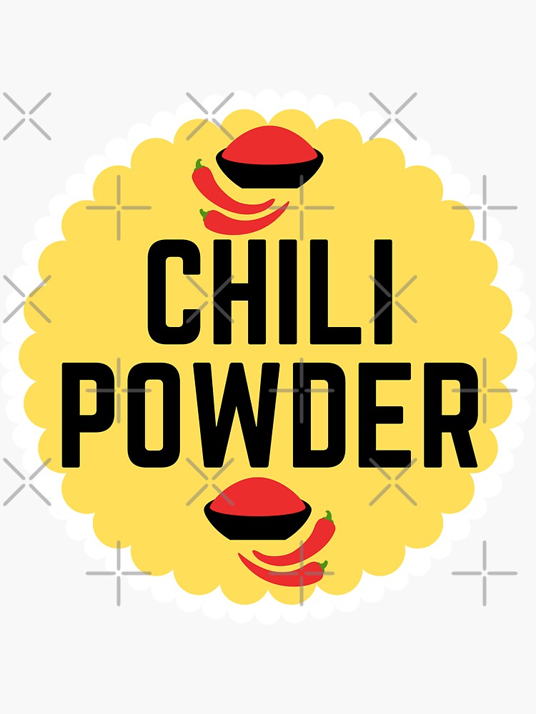 "CHILLI POWDER - Yellow Label " Sticker for Sale by LabelStore | Redbubble