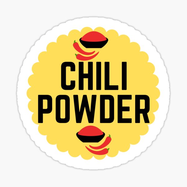 "CHILLI POWDER - Yellow Label " Sticker for Sale by LabelStore | Redbubble