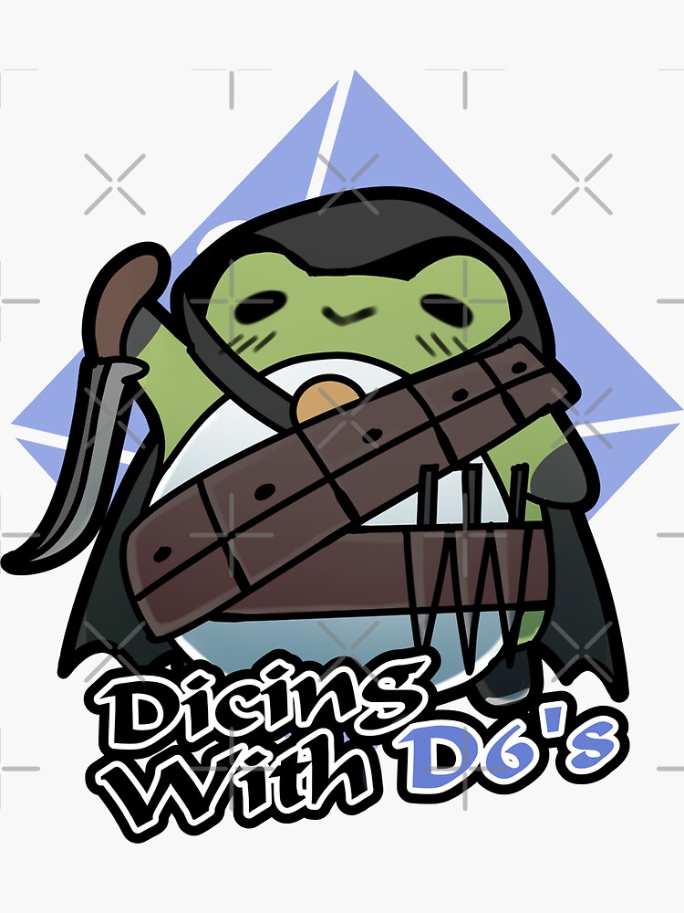 "DnD Rogue Frog Dicing with D6's" Sticker for Sale by Monstralgam ...