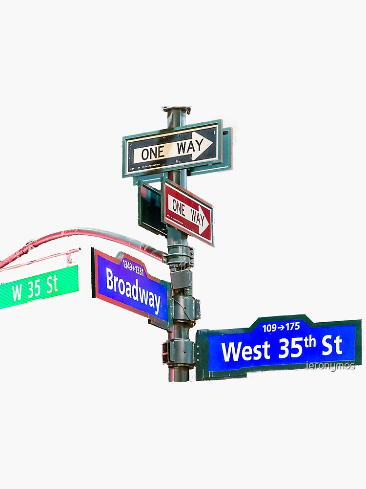 "New York City Manhattan Street Signs" Sticker for Sale by ieronymos ...