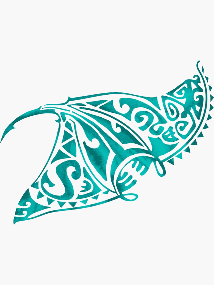 "Aqua Blue Tribal Ray" Sticker by HuyHung | Redbubble