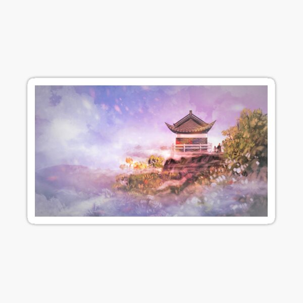 "ancient buildings in the clouds" Sticker for Sale by AmilaArt | Redbubble