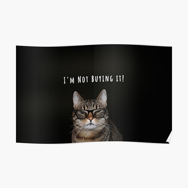 "I'm not buying it | Doubtful cat" Poster for Sale by crazyzoo | Redbubble