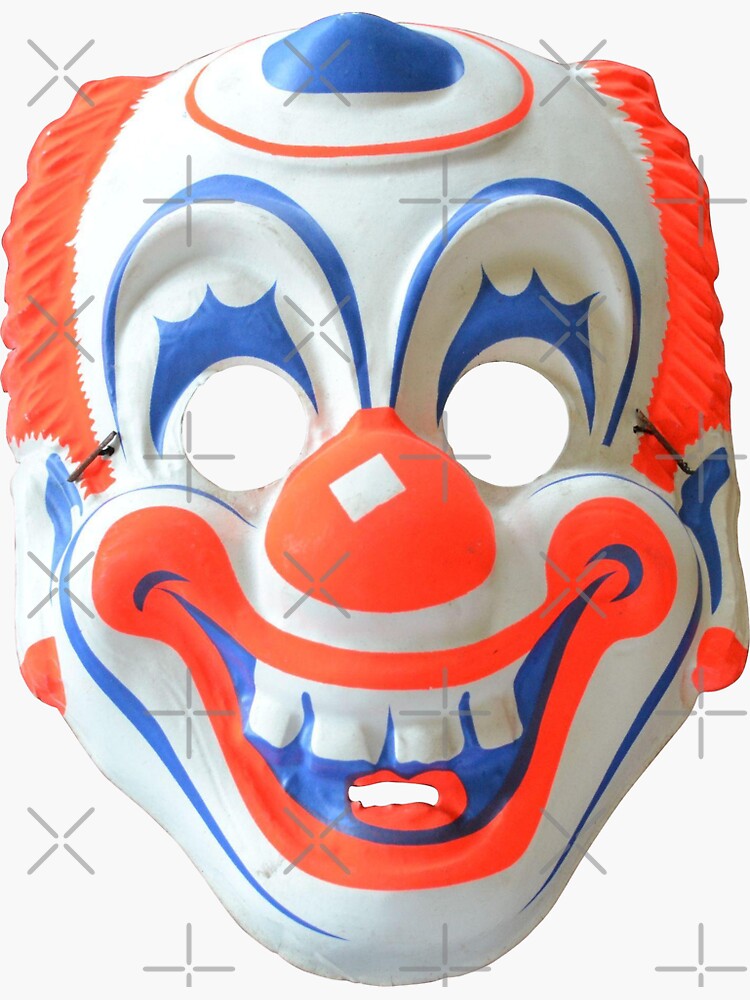 "Evil clown Mask Halloween costume Circus, clown. " Sticker for Sale by ...