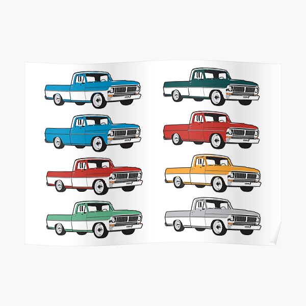 "70s Bumpside Truck" Poster for Sale by CoolRide | Redbubble