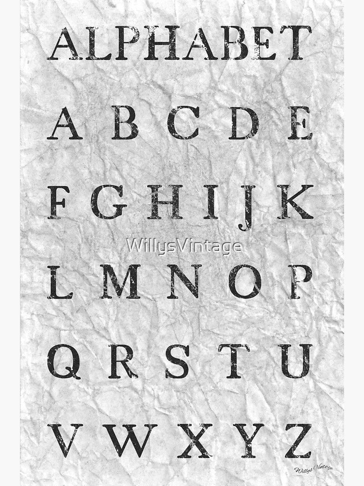 "Illustration - Letters / alphabet in shabby vintage style" Poster by ...
