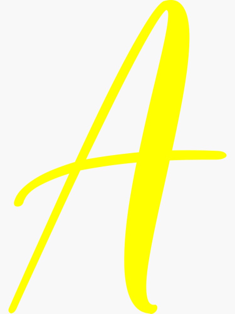 "yellow letter A Letter A - T-Shirt" Sticker for Sale by AliBet | Redbubble