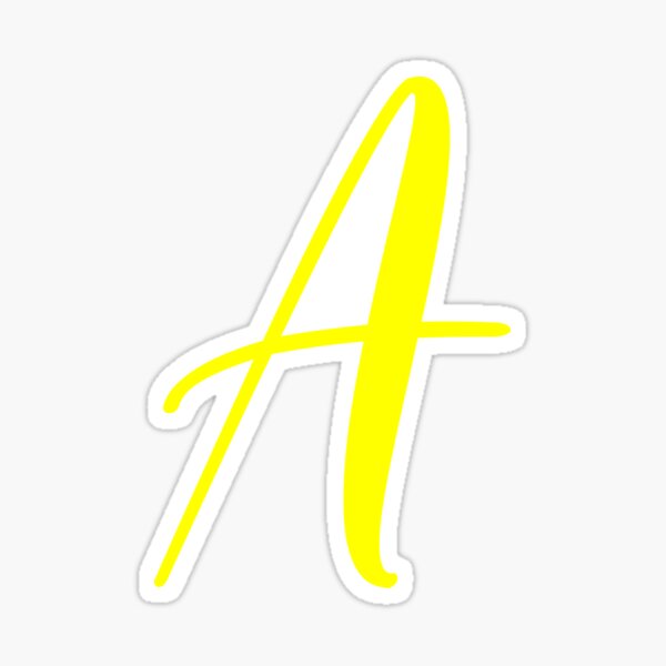 "yellow letter A Letter A - T-Shirt" Sticker for Sale by AliBet | Redbubble