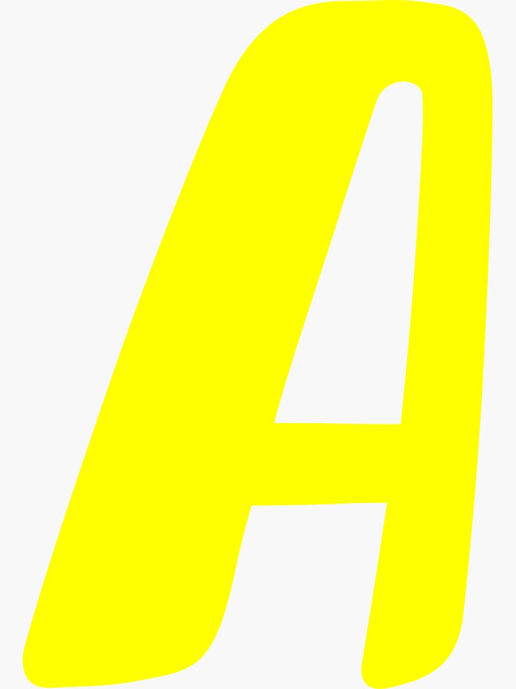 " yellow letter A Letter A - T-Shirt" Sticker by AliBet | Redbubble