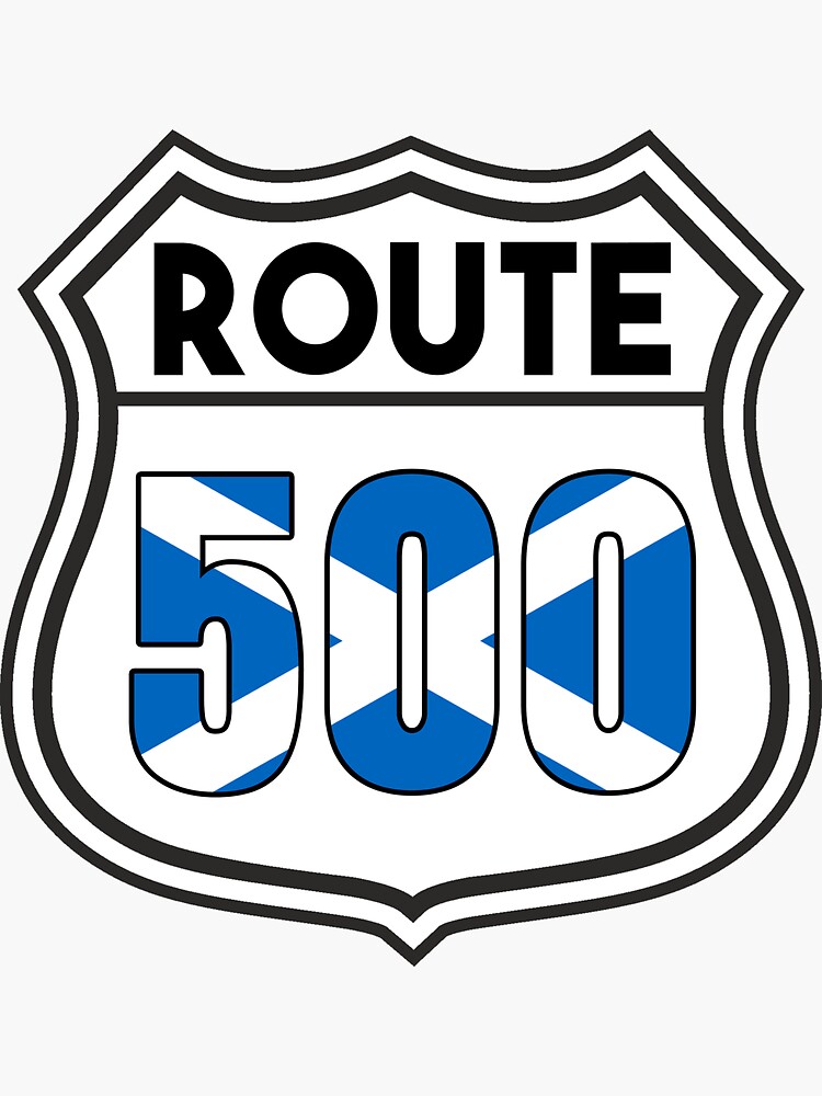 "Route 500 Road Sign NC500 North Coast 500 Scotland Merch" Sticker for ...
