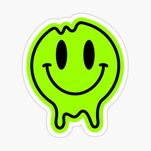 "green liquid smile emoticon" Sticker for Sale by yusufstry | Redbubble