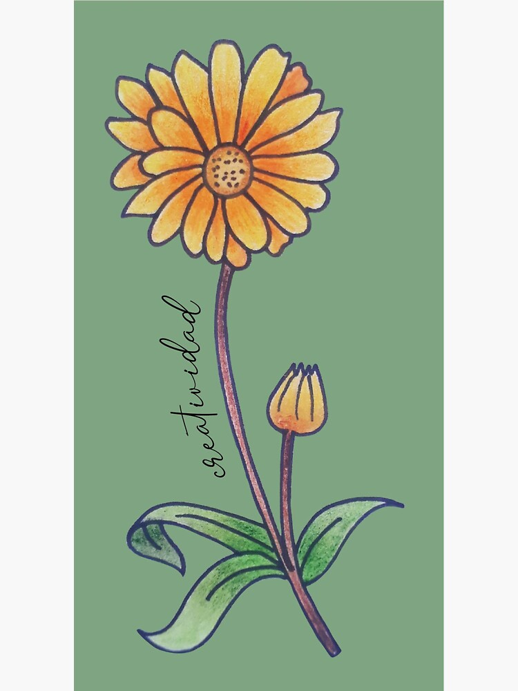 "Hand illustrated flower!" Sticker for Sale by Martinacastells | Redbubble