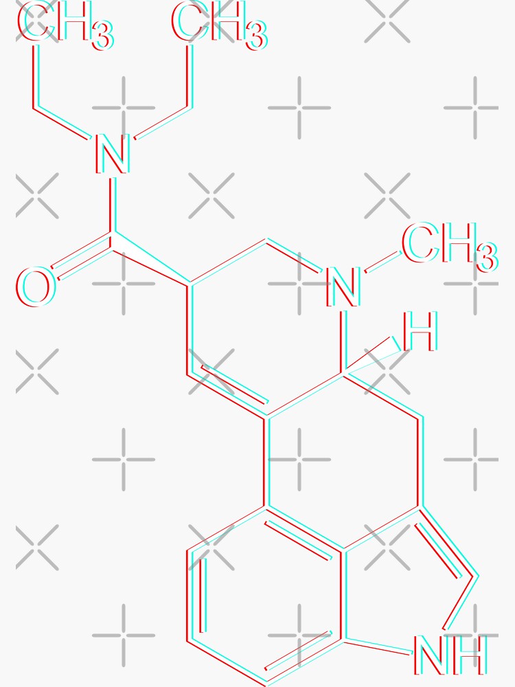 "Lysergic acid diethylamide (LSD) Chemical Structure Glitched Style ...